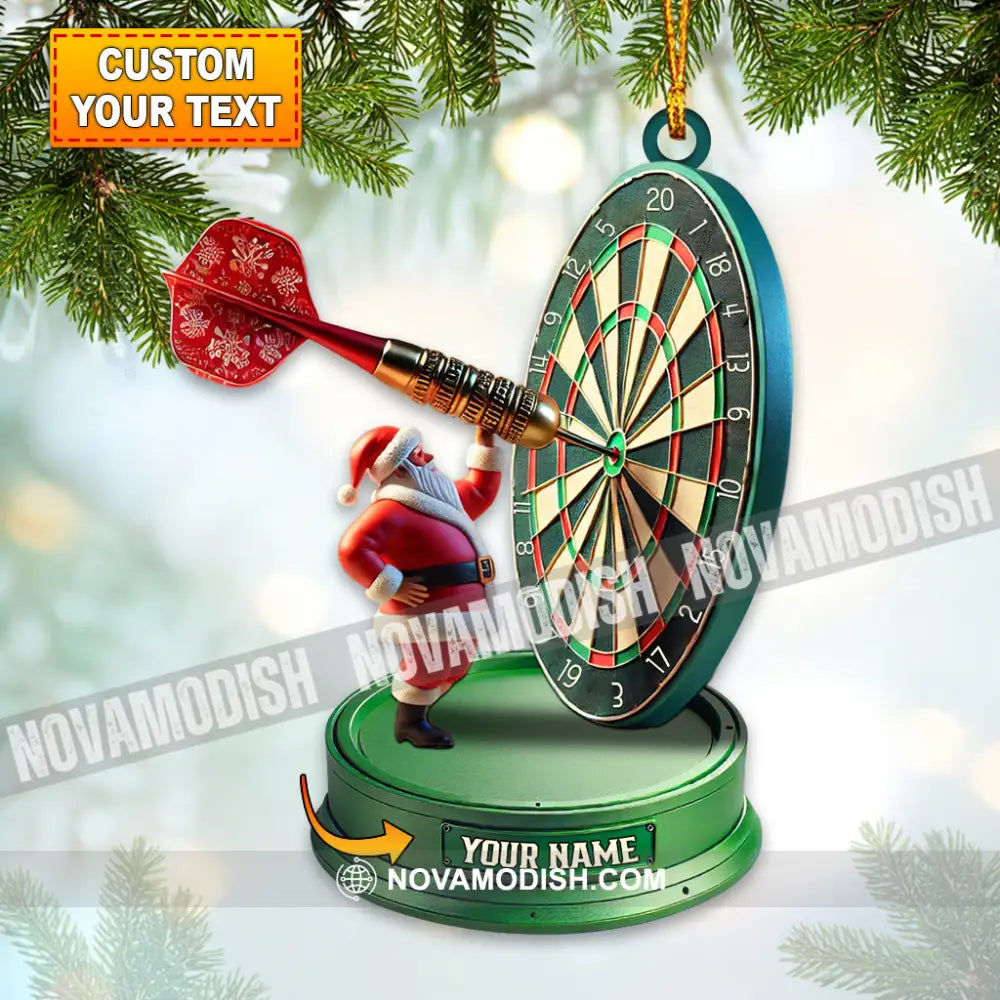 Custom Name Dart Santa Ornament, Christmas Gift