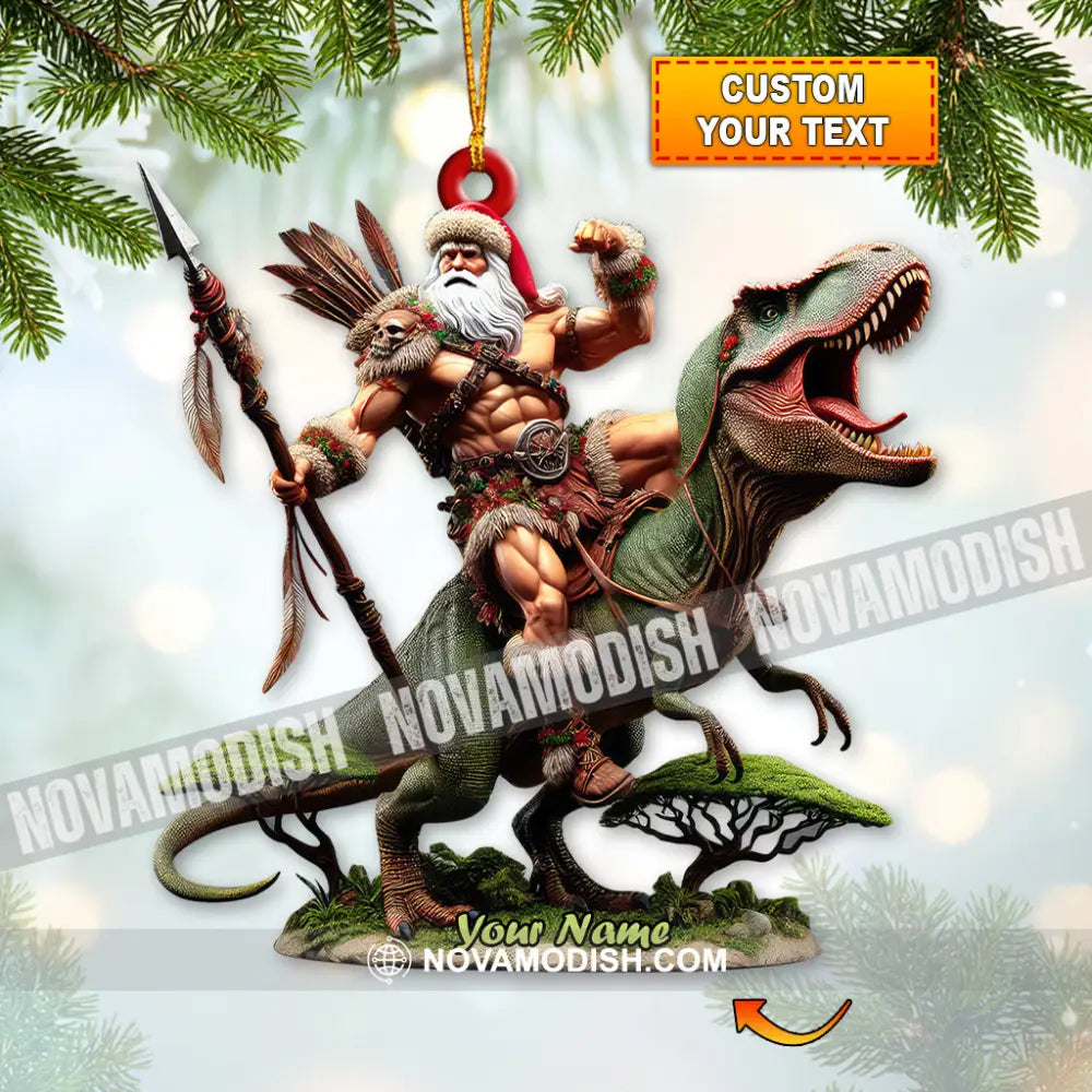 Custom Name Dinosaur, Prehistoric People Ornament