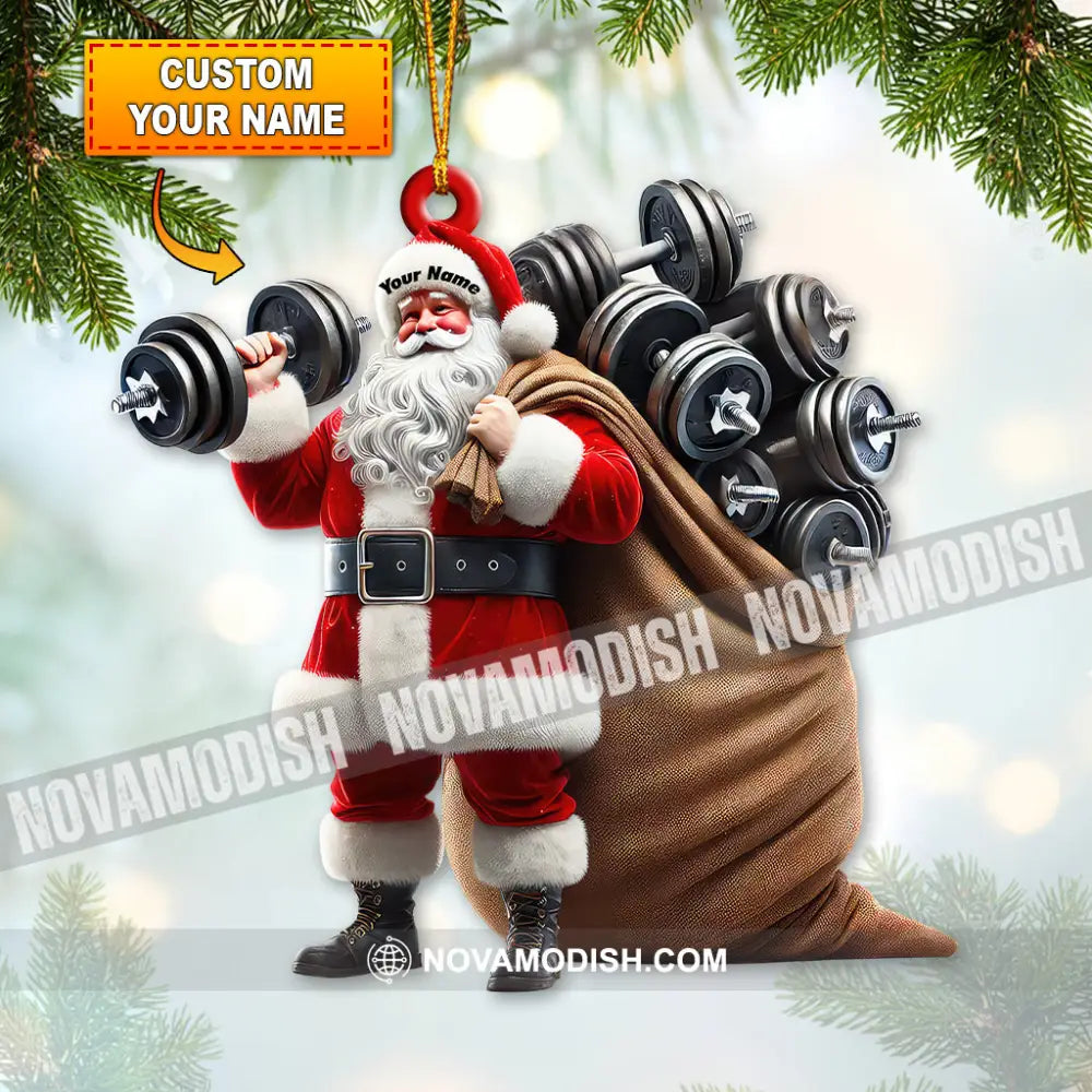 Custom Name Gym Santa Ornament, Gymnastics Christmas Gift