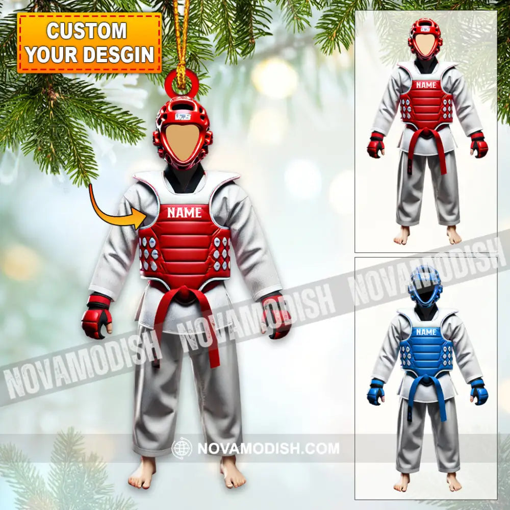 Custom Name Taekwondo Ornament, Taekwondo Christmas Gift