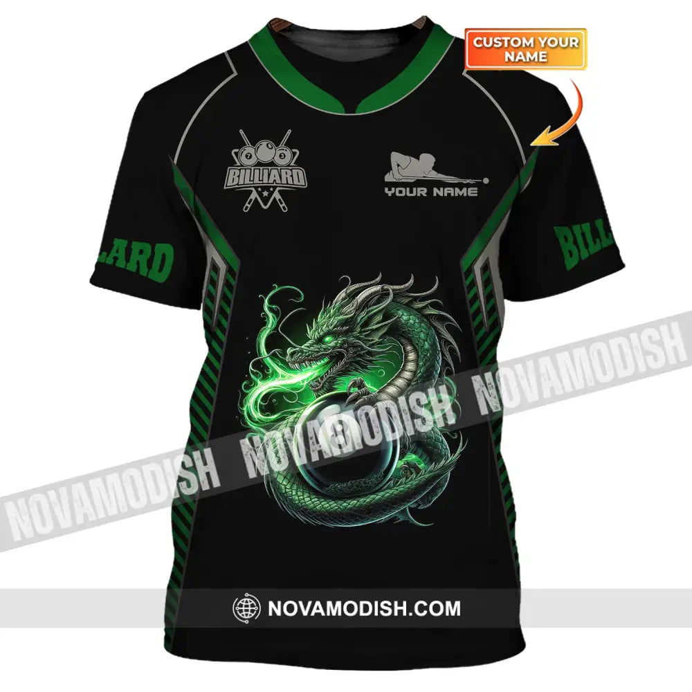 Man Shirt, Custom Name Billiards Shirt, Billiards Polo Shirt, Billiard