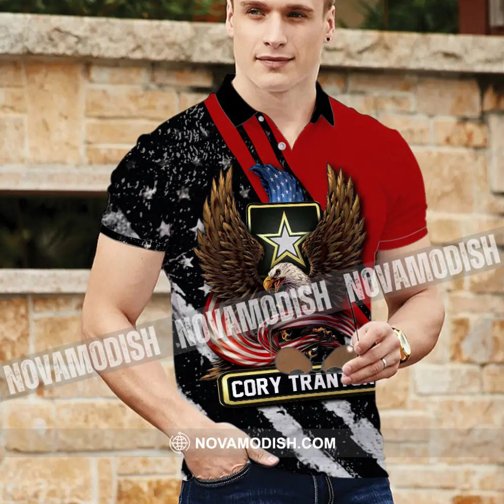 Polo personnalisé Eagle US Flag Army Veteran, cadeau pour les anciens