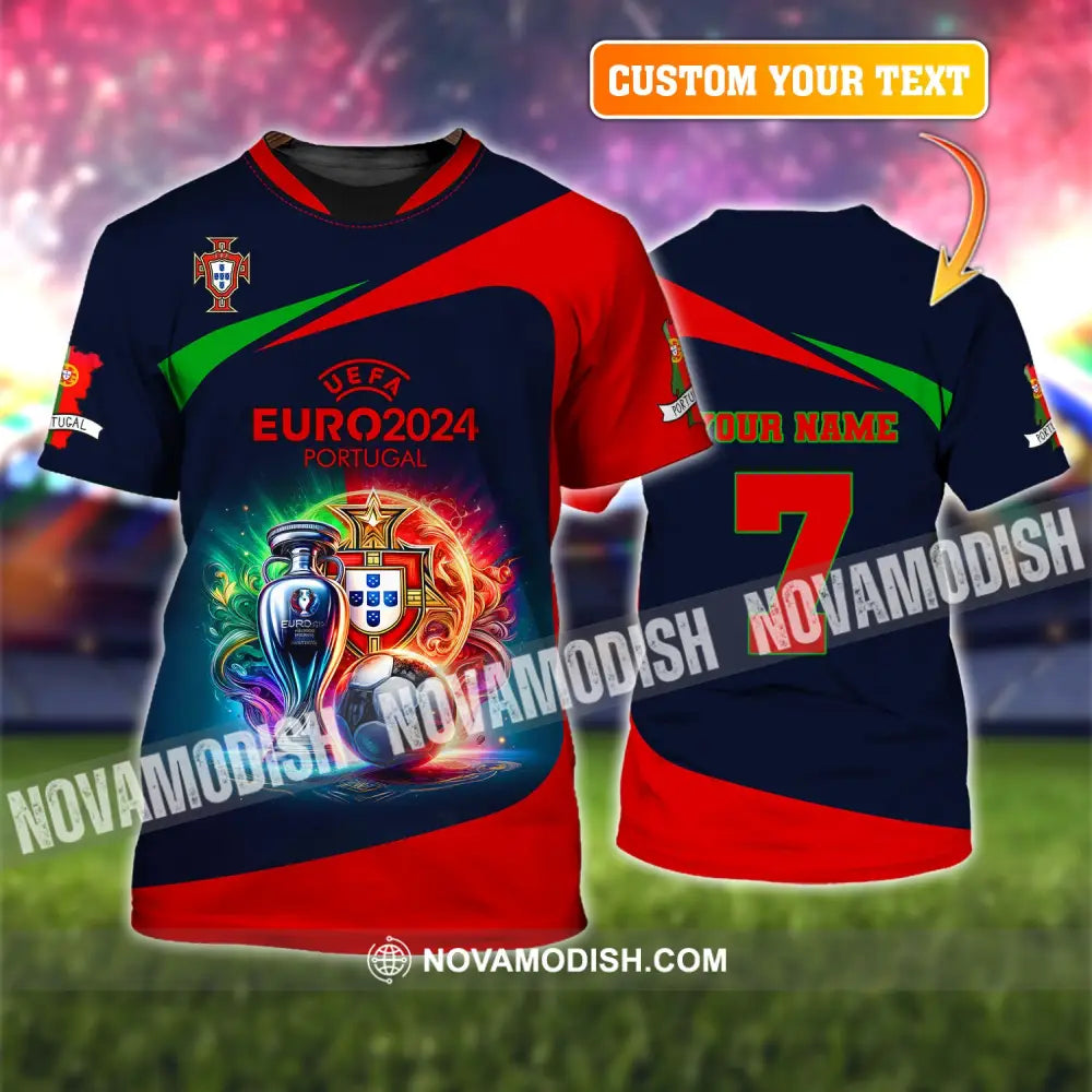 Unisex Shirt, Custom Name and Number Portugal Football Shirt, Euro 202