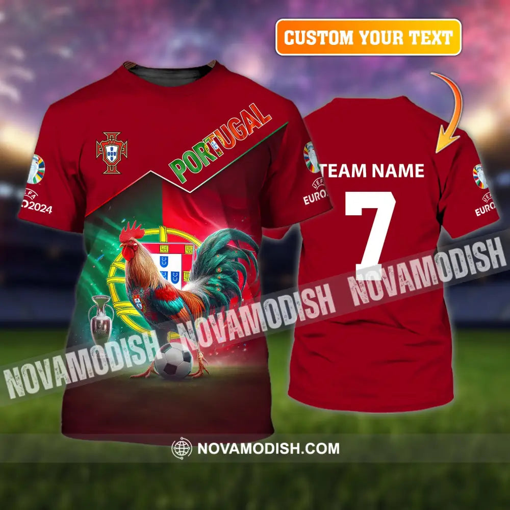Unisex Shirt, Custom Name and Number Portugal Football Shirt, Euro 202