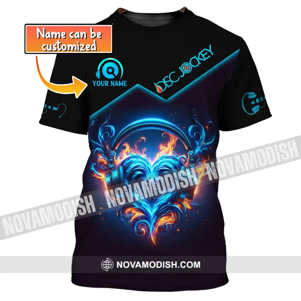 Unisex Shirt, Custom Name Disc Jockey Shirt, Music Heart Shirt, DJ Hoo