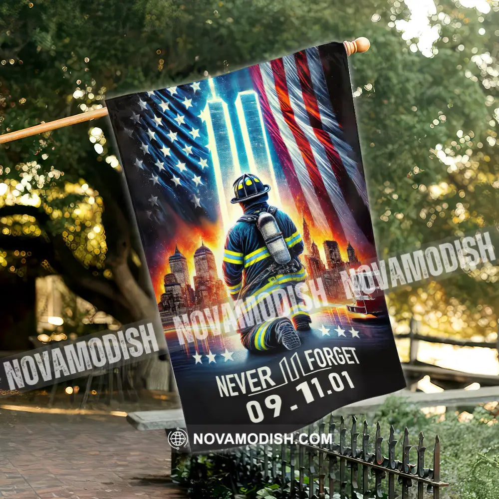 United States Flag, Fireman 911 Memorial - American Memorial Flag